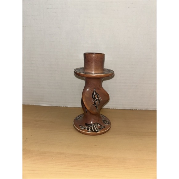 Accents | Hand Carved Candle Stick Holders Soap Stone Fish Design Bone ...